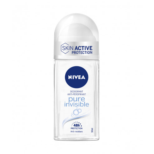 Nivea Pure Invisible Deodorante Roll On 50 ml, Deodorante antitraspirante senza residui sui ...